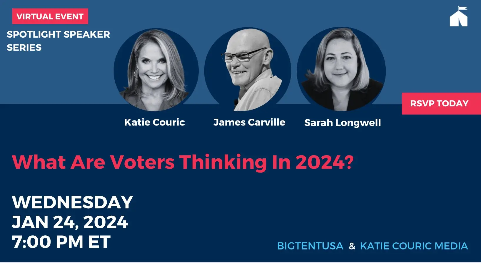 James Carville and Sarah Longwell in conversation with Katie Couric ...