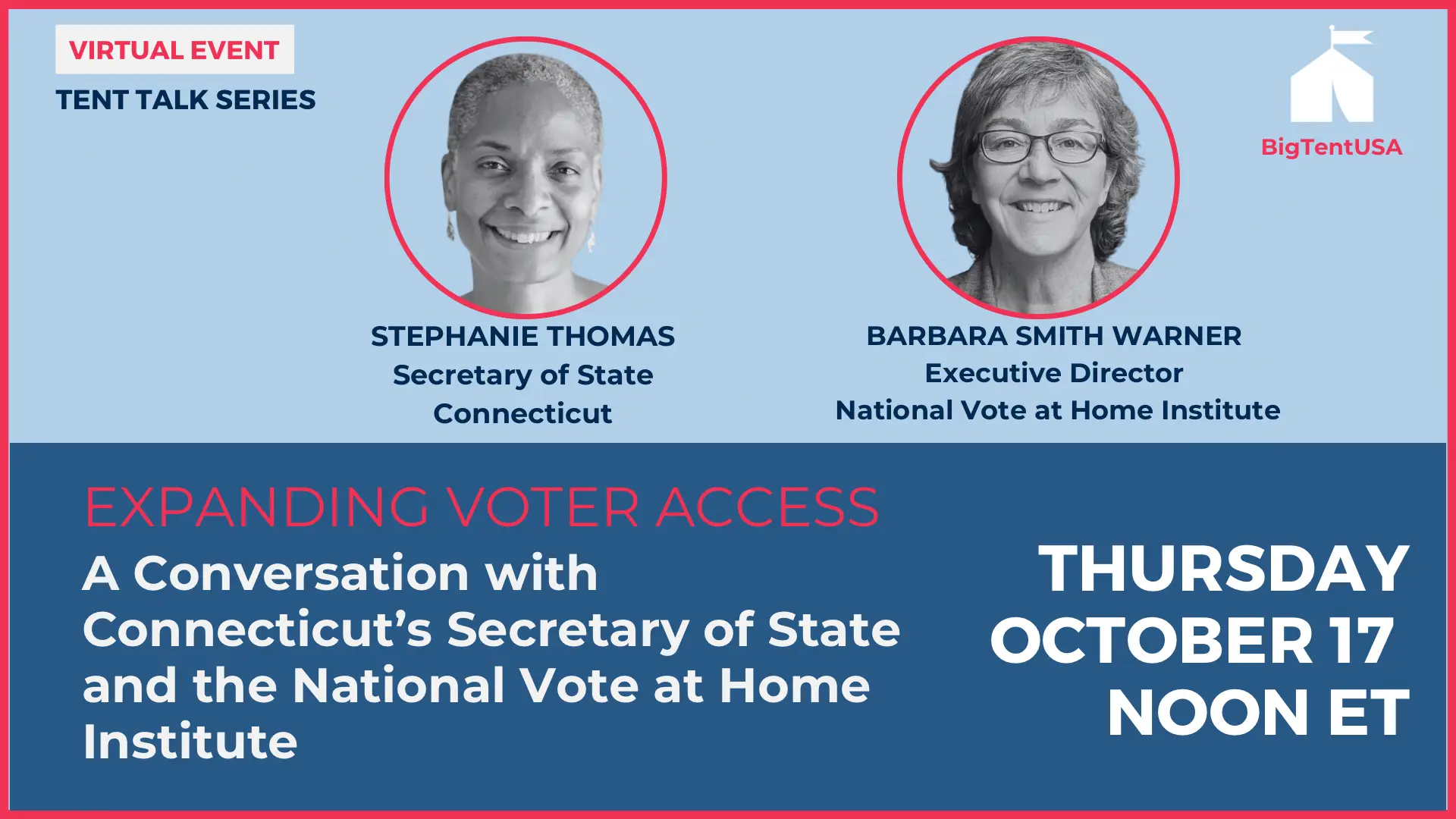 Tent Talk: Voting Access with CT’s Secretary of State and National Vote ...